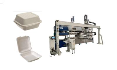China Paper Molded Pollution Free Clamshell Box Production Line With Single Walking Robot Arm for sale