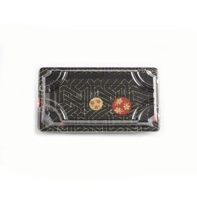 China Biodegradable Kraft Square Sushi Box 16x9x5.5cm Disposable Food Packaging with Handle for sale