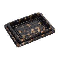 China Customize Design Variety Size Non-Slip Plastic Sushi Tray with Lid for sale