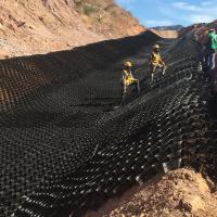China Soil Stabilization HDPE Geocell Plastic Honeycomb Geocellular Confinement Systems 200mm for sale