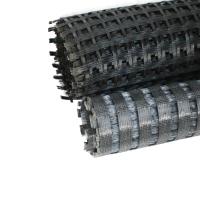 China Bitumen Coating Road Paving Fiberglass Geogrid Asphalt Reinforcement for sale
