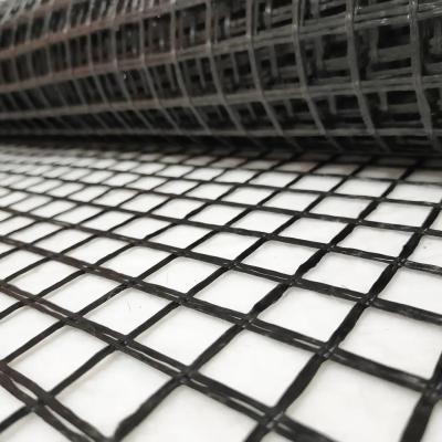 China Customized Fiberglass Biaxial Geogrid 120kn Pavement Reinforcement for sale