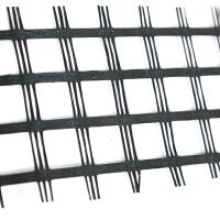 China Bitumen Coated Glass Fiber Geotextile Geogrid 50 - 300m Length for sale
