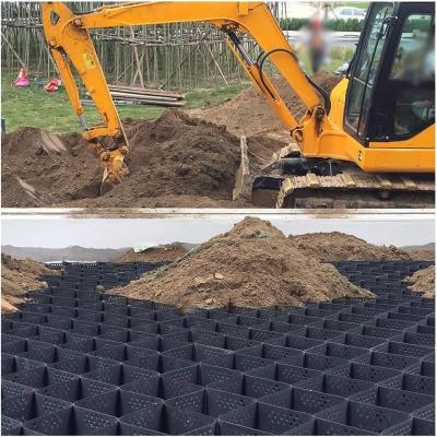 China Reinforcement Driveway HDPE Geocell For Road Gravel Stabilizer Grid Retaining Wall for sale