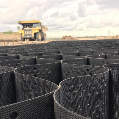 China HDPE Geocell Retaining Wall Plastic Landscape Geocell Gravel Grid Geocell Gravel Stable Grid for sale