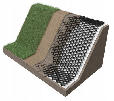 China HDPE Geocells Road Construction Roadbed Stabilization and Load Support Gravel Stabilization Grids HDPE Geocell for sale