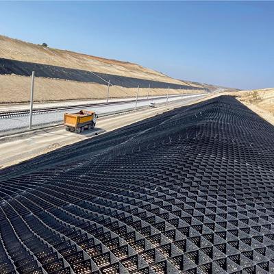 China Plastic ASTM Standard Road Grid Gravel Honeycomb HDPE Geocell for Retaining Wall Reinforcement Slope Protection Driveway Geocell Erosion Control for sale