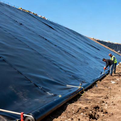 China High Strength Impermeable Puncture Resistant and Aging Resistant HDPE Geomembrane Pond liner for Tailings Landfill for sale