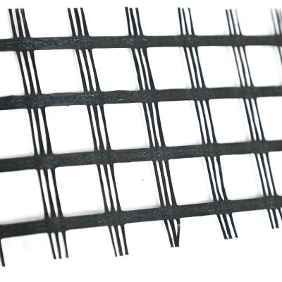 China 50-50 Kn/m Strength Fiberglass Geogrid Asphalt for sale