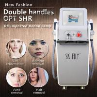 China Double Handle Vertical 10HZ OPT DPL SHR Ipl Hair Removal Machine for sale