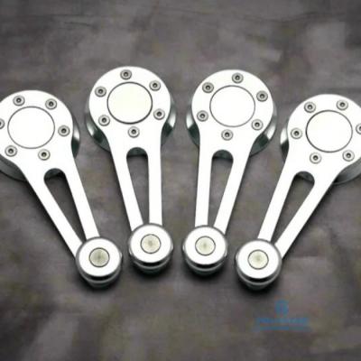 China 6061 T6 Machined Custom CNC Parts Aluminium Rotating Support Rod Bright Silver Anodizing for sale