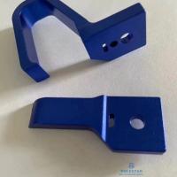 China Motorcycle Accessories Mirror Holder Bracket Die Cast CNC Machined Parts Aluminium Blue Anodized for sale