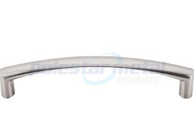 China 128 mm CC Brushed Nickel Zinc Alloy Contemporary Kitchen Bow Cabinet Pull Handles for sale