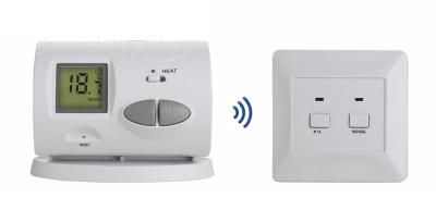China Wall Mounted 2 Wire Digital Room Thermostat for Floor Heating System - 868MHz RF, 5-35℃ Range, 8A 230VAC for sale