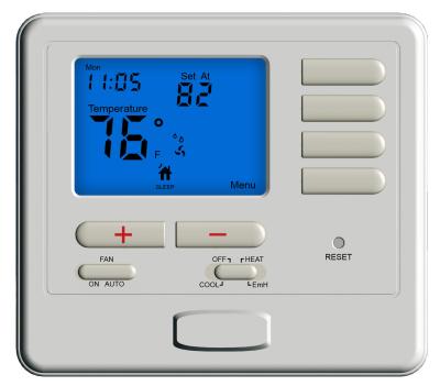 China S725 2 Heat 2 Cool Digital Room Thermostat for Heat Pump Systems | 24V with 4-inch Display and Auxiliary Heat for sale