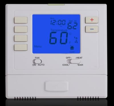 China T725 24V Electronic Room Thermostat with Blue Backlight - 2 Heat 1 Cool Programmable HVAC Control 41-95°F Range for sale