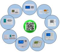 China T855 Wireless Heat Pump Thermostat 2 Heat 2 Cool Programmable 24V with 41-95°F Range and Blue Backlight for sale