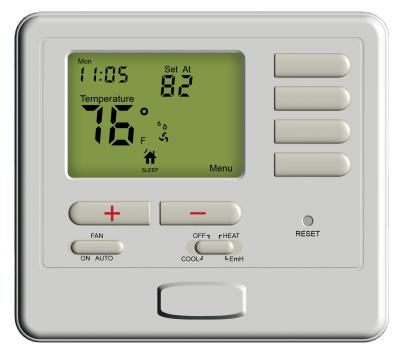 China 2 Heat 2 Cool 7 Day Programmable Thermostat For Heat Pump With Auxiliary Heat for sale