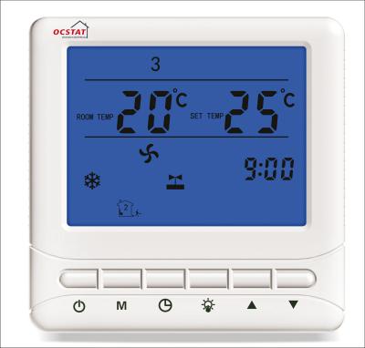 China OCTK01 Non-Programmable HVAC Thermostat - Digital Fan Coil Controller 2230VAC with 7-Day Programming for sale