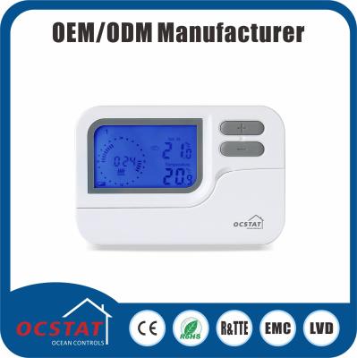 China White 16V Wired Room Thermostat Non Wireless With LED Blue Backlight for sale