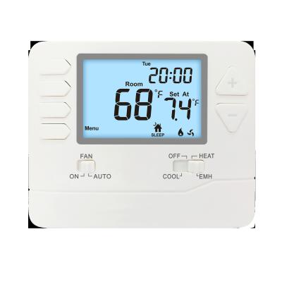 China Riseem 24V Heat Pump 2H / 1C  HVAC ABS Multi Stage Thermostat For Office / Bar for sale