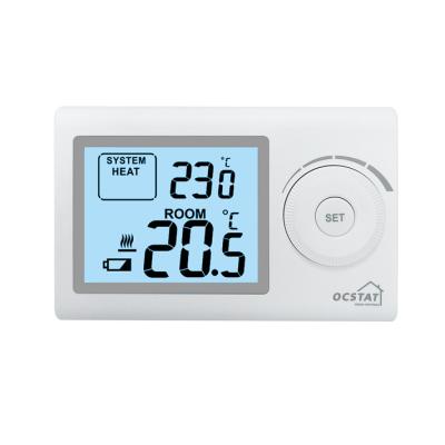 China ST2403 White Gas Boiler Room Thermostat - Non-Programmable 24V AC/DC Heating Control with 0°C-40°C Range for sale