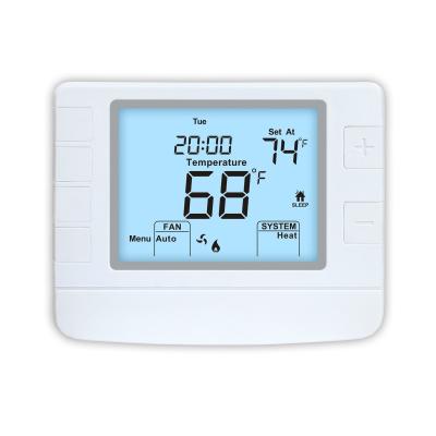 China Single Stage Programmable 2 Heating And 1 Cooling 24V  LCD Display Digital Room Thermostat Air Conditioning System for sale