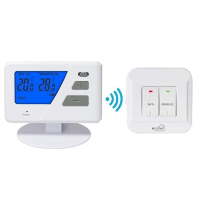 China Riseem Wireless Non-programmable Digital LCD Display Electronic Heating and Cooling Room Thermostat for sale