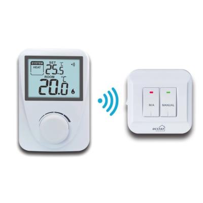 China Riseem White Color ABS RF Wireless Digital Room Thermostat Controller Non - Programmable for sale