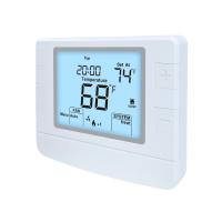 China Riseem 24V Programmable Wired Room Home Heat Pump Thermostat ABS 2 Heat 1 Cool for sale
