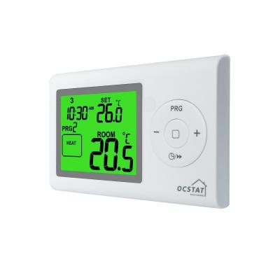 China Riseem ABS Wired Room Home Programmable Boiler Thermostat 50Hz HVAC Temperature Control for sale
