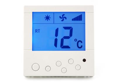 China Household LCD Digital Fan Coil Thermostat 230V AC with 0-40℃ Temperature Range and Optional Remote Control for sale