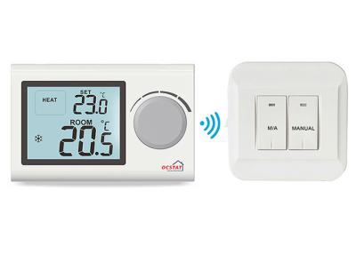 China Water Heating System Wireless Digital Room Thermostat , Rf Boiler Heat Thermostat for sale