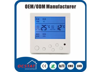 China FCU LCD Digital Room Thermostat 230V AC for HVAC Systems with 0-40℃ Range and Remote Control Option for sale