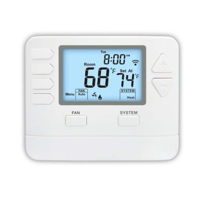 China Riseem Air Conditioner Smart WIFI Digital Programmable Alexa Home Thermostat HVAC STN705W 24V White ABS for sale