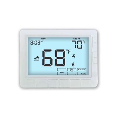 China Riseem New Battery White 24V LCD Programmable Electronic Air Conditioner 1 Heat 1 Cool Thermostat For HVAC System for sale