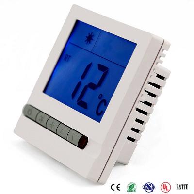 China White Digital Air Conditioner Controller Fan Coil Thermostat OCTK305AC - 230V AC, 5-35°C Temperature Control Range for sale