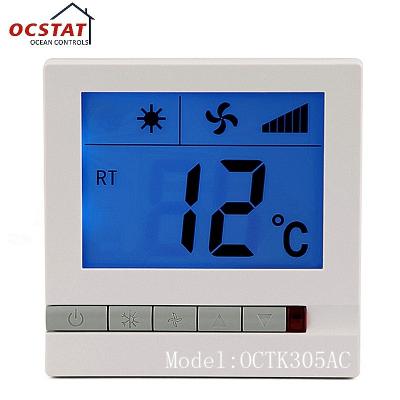 China OCTK305AC 230V AC Digital Thermostat for Air Conditioning and Floor Heating with 0-40°C Temperature Range for sale