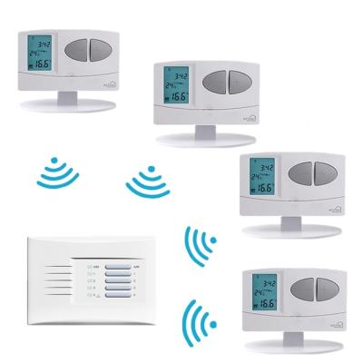 China 2*AA Size Battery 6 Time 6 Temp per Day 7 Day 5/2 or 24 Hour Programming Options 868Mhz Wireless digital heating room thermostat for sale
