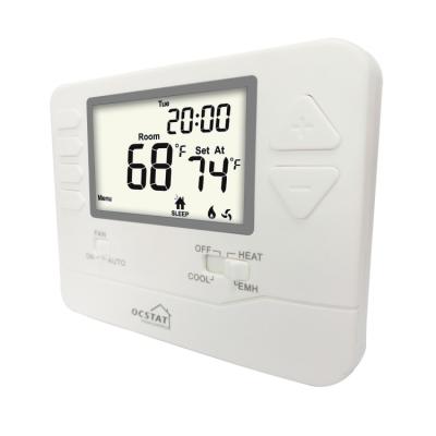 China 24 V LCD Electric Programmable Heat Pump Thermostat With Emergency Heat for sale