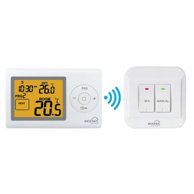 China Upgrade Your Home's Heating and Cooling System with White Digital Room Thermostat Powered by 2*AAA Battery for sale