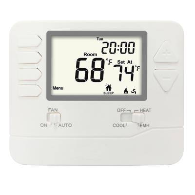 China Suuwer White Industrial Air Source Heat Pump Thermostat with 2H/1C Stages H/C Auxiliary/Emergency Heat for sale