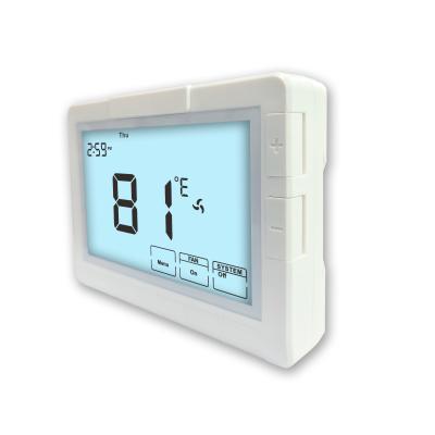 China Coiiwsei 24V White Battery Operated 4H/2C heat pump Programmable Air Conditioning Home Thermostat HVAC STN7355 for sale