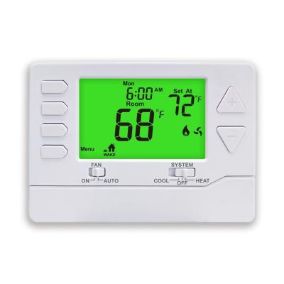 China Conventional Wired 7 Day Programmable Temperature Controller for 1H/1C Heat Pump without Auxiliary or Emergency Heat for sale