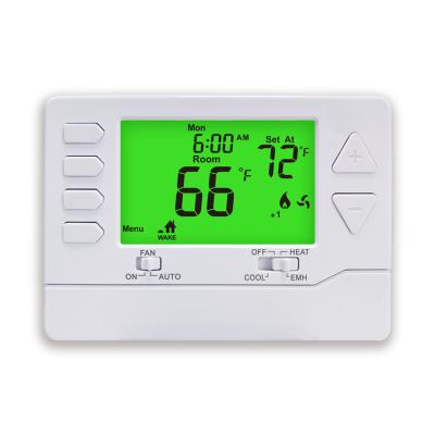 China Riseem 2H/1C Heat Pump 7 Day Programmable Thermostat with ON Fan Mode and 2*AA Alkaline Batteries for sale
