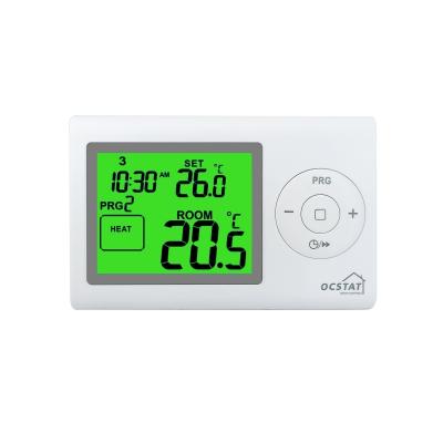 China DC 2x AAA 1.5V Alkaline Batteries Powered Boiler Programmable Room Thermostat Featuring NTC Sensor Type and Low Standby Lighting Current Under 7mA for Heating Control for sale