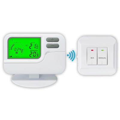 China Thermostat 2x AAA 15V Lithium Battery Wireless Room Thermostat 230V RF Thermostat Suitable Conventional Or Boilers Heating Control for sale