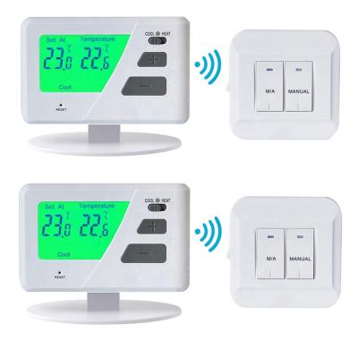 China Load Rating 6 2A Electronic Wireless Smart RF Thermostat With 2x AAA 1.5V Lithium Battery Supports Remote Monitoring Energy Heating Cooling Control for sale