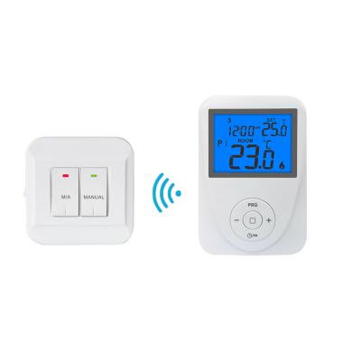 China Anti flammable PC ABS Wireless 7 Day Boiler Thermostat 230V Load Rating suitable for commercial property managers seeking HVAC control devices for sale