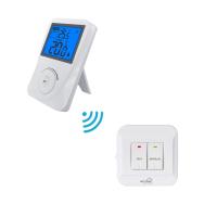 China LCD Display Wireless Room Thermostat 868MHZ Wireless Frequency 2x AAA 15V Lithium Battery Powered Device for Room Temperature Management for sale
